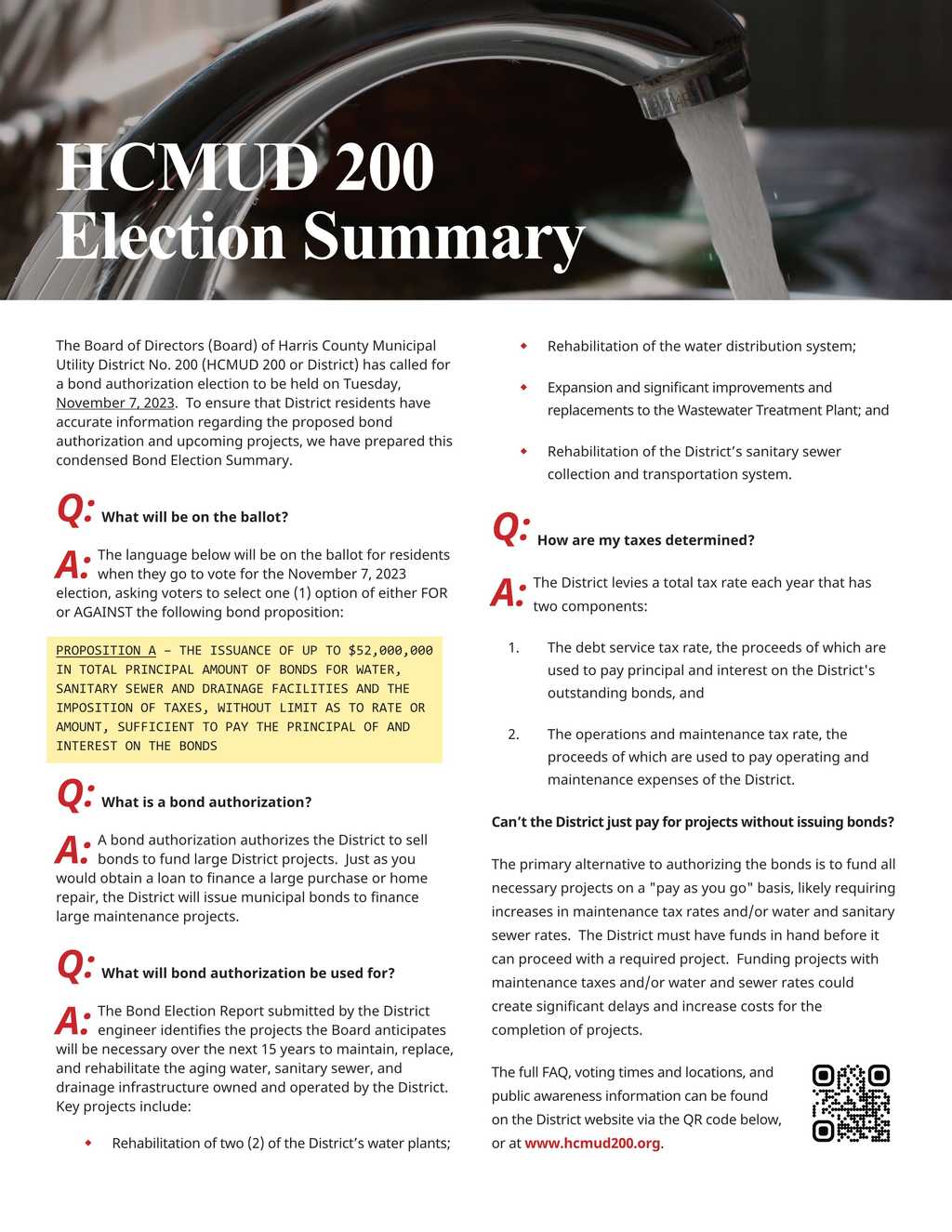 HCMUD 200 Election Summary / Harris County MUD 200